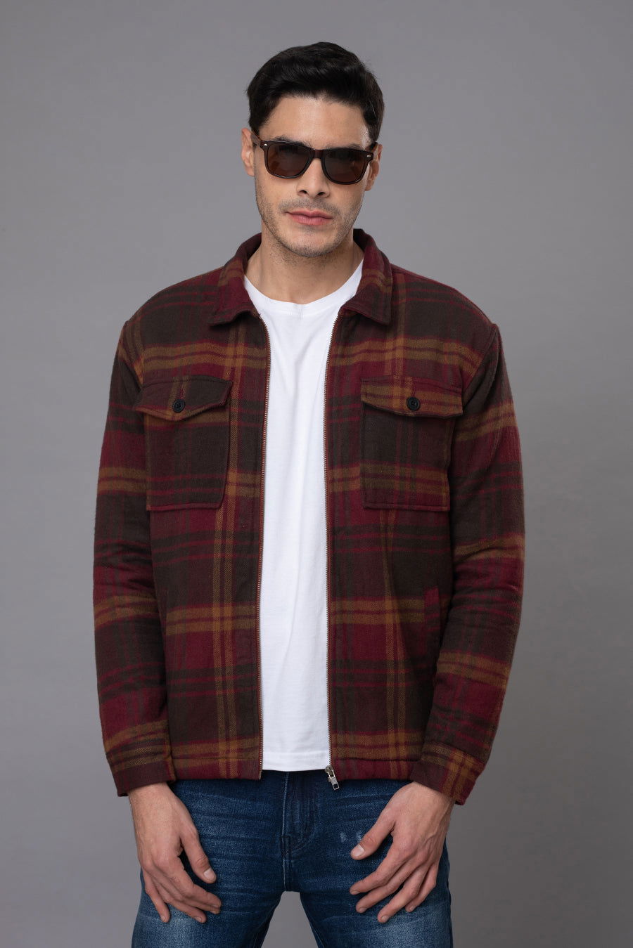 MEN'S RED WINE CHECK SHACKETS – St.Jones
